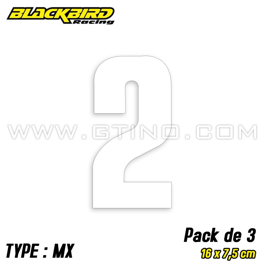 Pack 3 stickers n° 2 "MX" - BLANC - GTINO